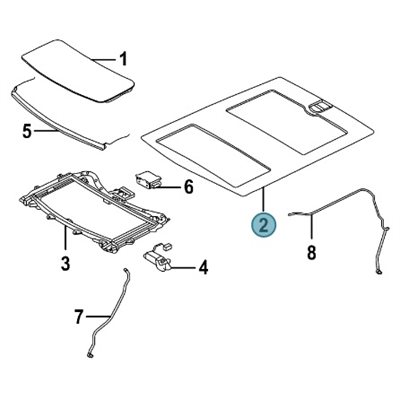 05-09 LANDROVER LR3 / 10-16 LAND ROVER LR4 REAR STATIONARY SUNROOF ...