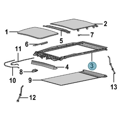 14-21 JEEP GRAND CHEROKEE SUNROOF FRAME ASSEMBLY (W / PANORAMIC SUNROOF)