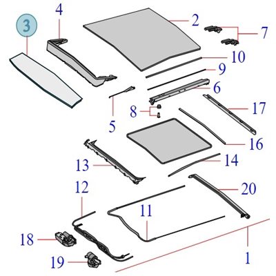 17-23 MERCEDES BENZ C-CLASS COUPE (205) FRONT SUNROOF GLASS (FIXED)