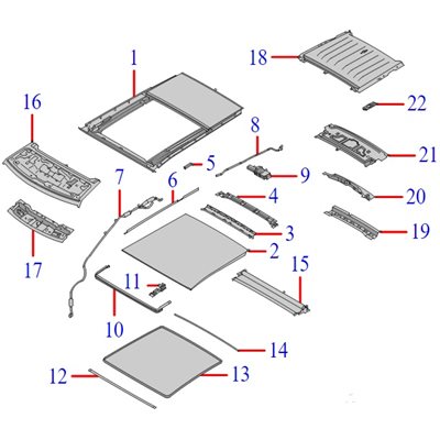 20-23 LAND ROVER DEFENDER SLIDING ROOF FRAME (WITH REAR GLASS)
