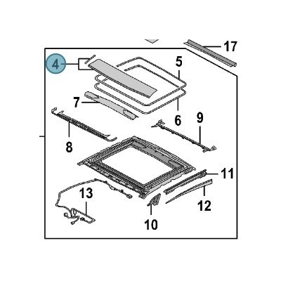 19-23 VOLKSWAGEN JETTA FRONT PANORAMIC ROOF GLASS (FIXED)