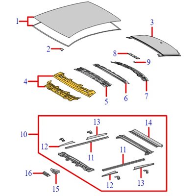 23-25 TOYOTA CROWN HYBRID PANORAMIC ROOF GLASS
