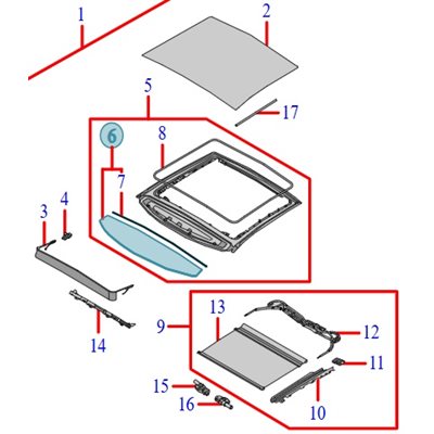 22-24 KIA EV6 FRONT SUNROOF GLASS (FIXED)