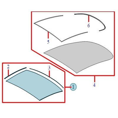 17-23 TESLA MODEL 3 SUNROOF GLASS (FRONT)